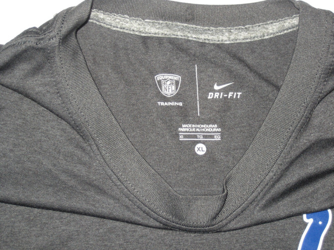 Alex Tanney Training Worn Indianapolis Colts #3 Long Sleeve Nike Dri ...