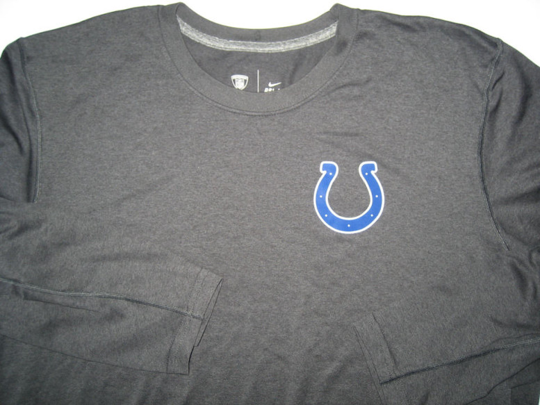 Alex Tanney Training Worn Indianapolis Colts #3 Long Sleeve Nike Dri ...