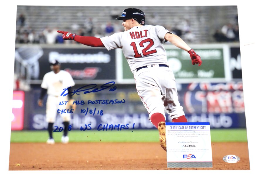 Brock Holt Signed Autographed Boston Red Sox 2018 ALDS "1st MLB ...