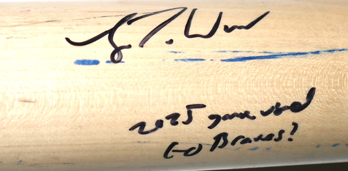 Luke Waddell 2025 Gwinnett Stripers Game Used & Signed "Go Braves ...